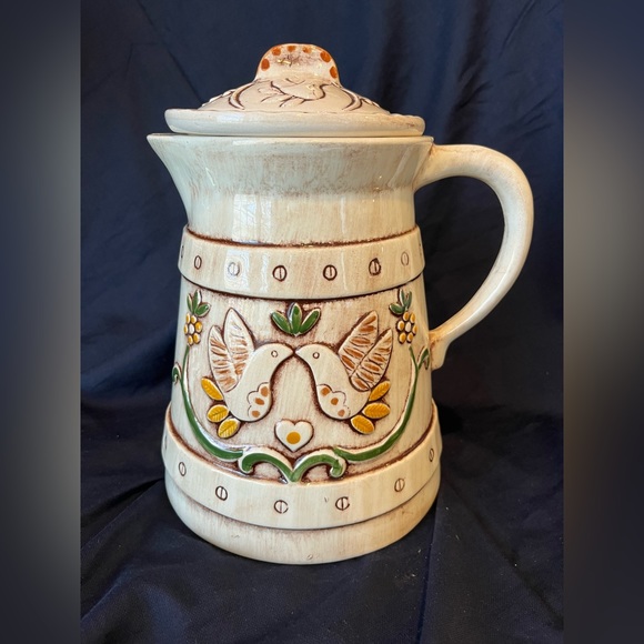 Accents | Vintage Treasure Craft Dove Wolive Branches Coffee Pot Cookie ...